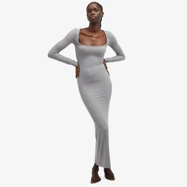 skims grey long sleeve dress Soft Lounge - Heather - 70% Off Imported: 2025-08-28