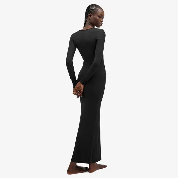 Skims Soft Lounge Long Sleeve Maxi Dress - Onyx | Editorialist