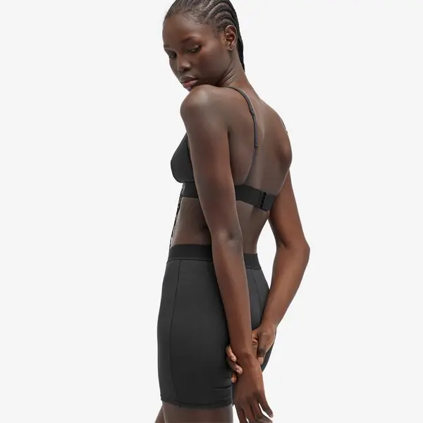 SKIMS Cotton Rib Plunge Bralette - Soot