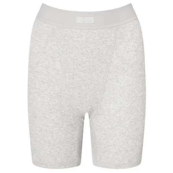 SKIMS Cotton Rib Boxer - Light Heather Grey