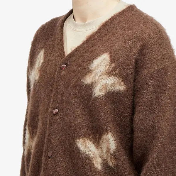 Needles X 'Rattan' Mohair Cardigan In Brown/Natural - 40% Off