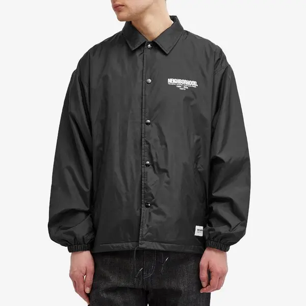 Neighborhood Windbreaker Coach Jacket In Black - 40% Off