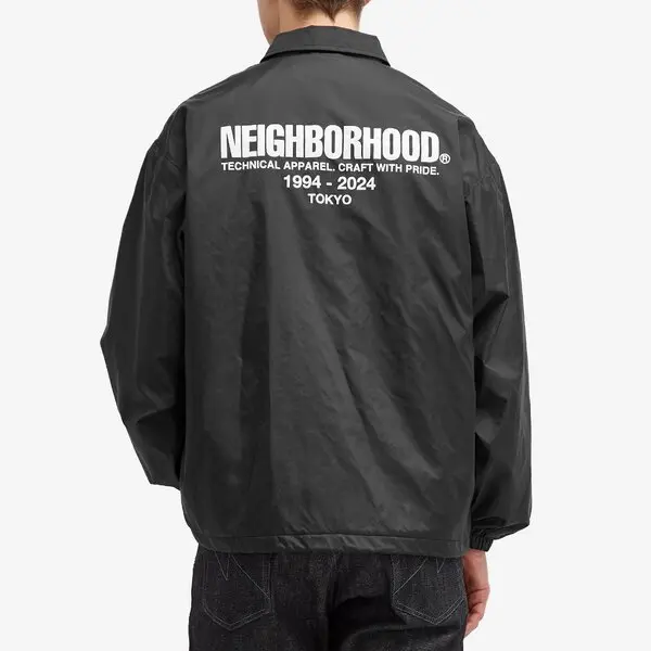 Neighborhood Windbreaker Coach Jacket In Black - 40% Off