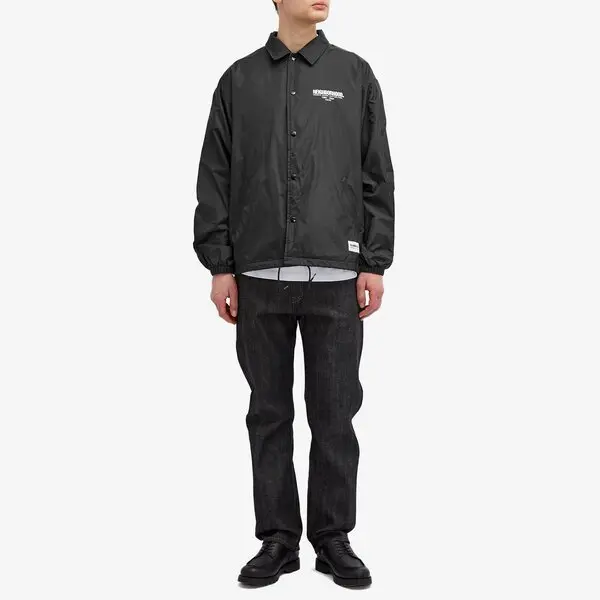 Neighborhood Windbreaker Coach Jacket In Black - 40% Off