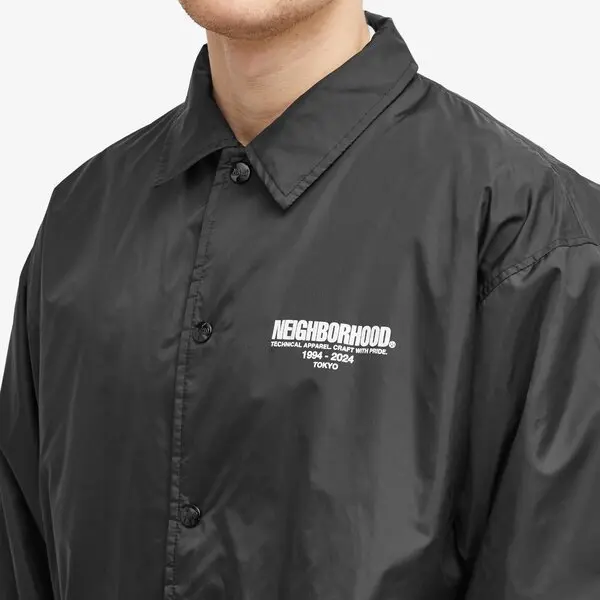 Neighborhood Windbreaker Coach Jacket In Black - 40% Off
