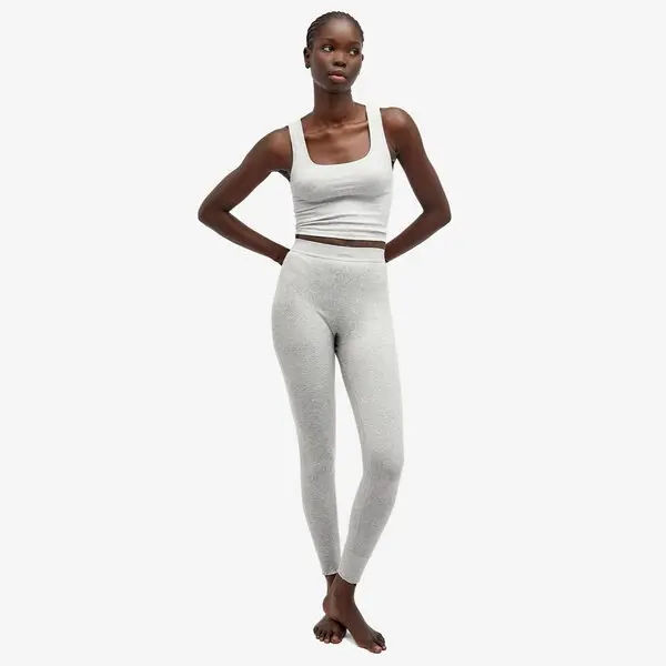 SKIMS Cotton Rib Legging - Light Heather Grey