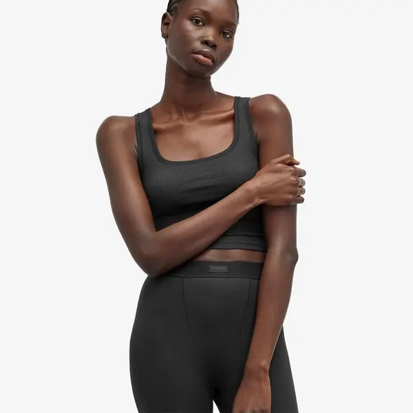 SKIMS Cotton Rib Legging - Soot