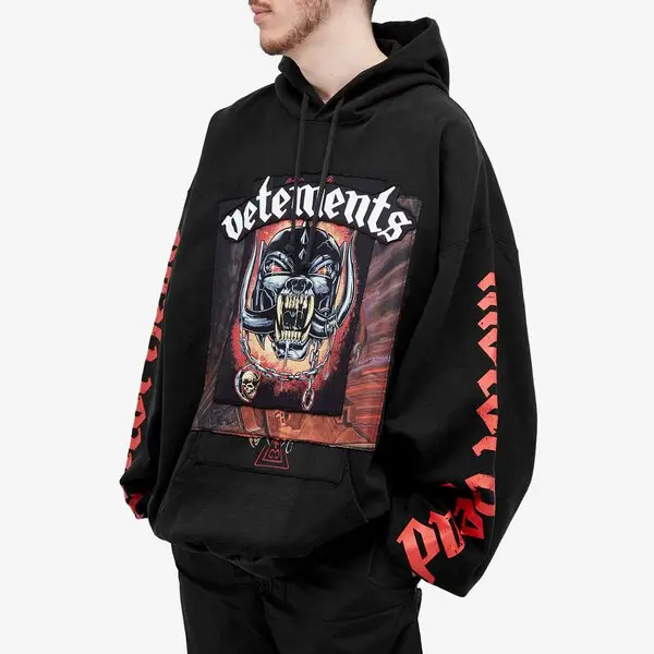 Buy Vetements Motorhead Patched Hoody - Black At 40% Off