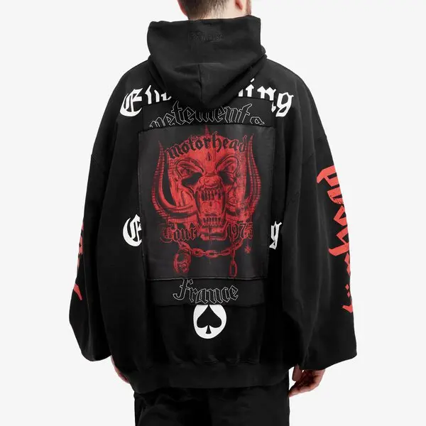 Vetements Motorhead Patched Hoody In Black - 40% Off | Editorialist