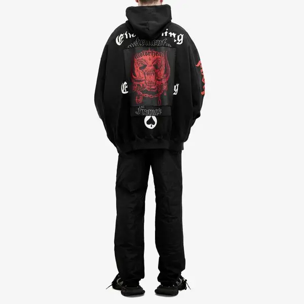 Vetements Motorhead パーカー ユニセックス Vetements Motorhead Patched Hoody In Black - 40% Off | Editorialist