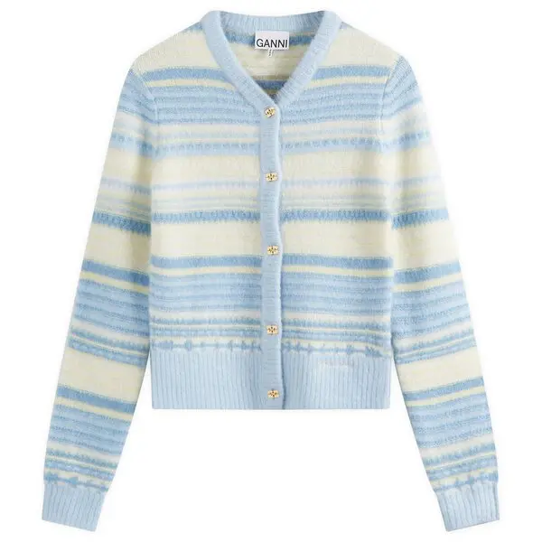 GANNI Stripe Cardigan - Skyway