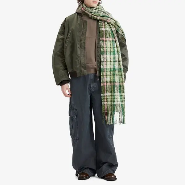 Acne Studios Volano Check Scarf - Green