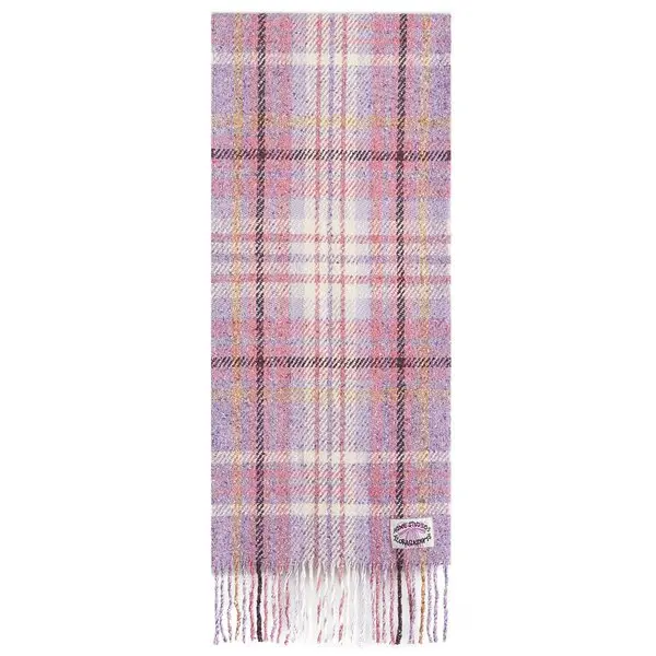 Acne Studios Volano Check Scarf - Violet Purple