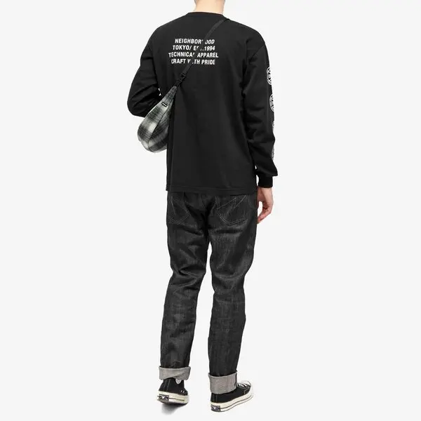 Neighborhood Long Sleeve Ls-7 T-Shirt In Black - 49% Off