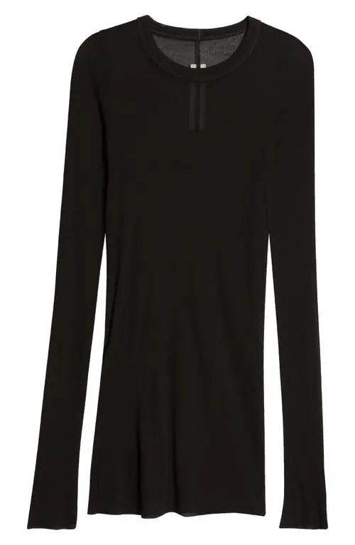 Rick Owens Rib Long Sleeve Sheer T-shirt - Black