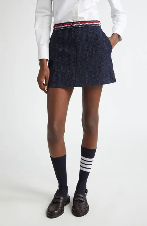 Thom Browne Side Tab Tweed Miniskirt