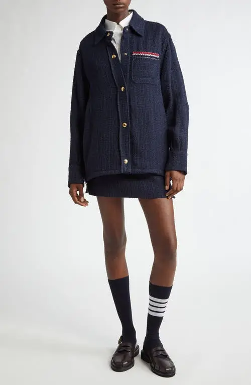 Thom Browne Side Tab Tweed Miniskirt