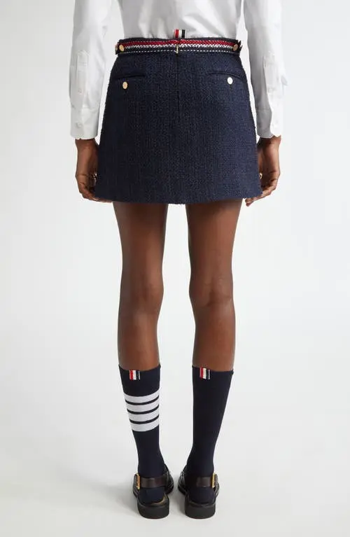 Thom Browne Side Tab Tweed Miniskirt