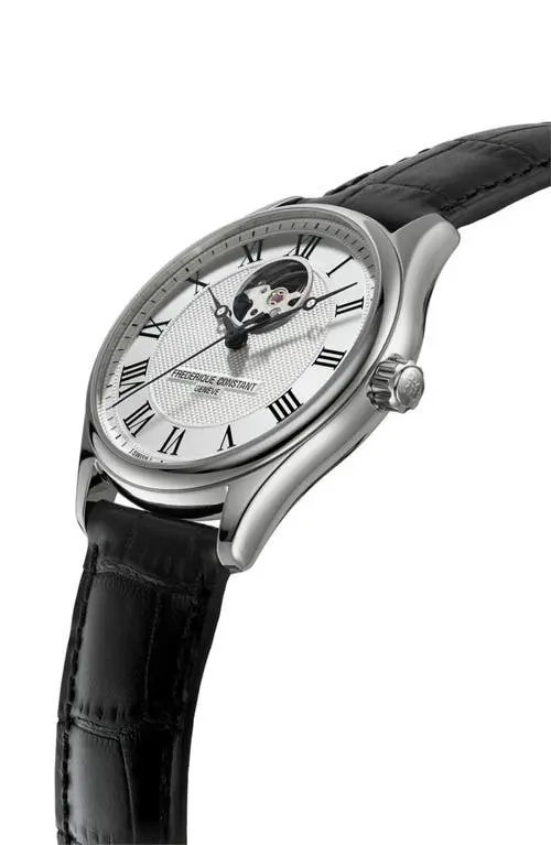 FREDERIQUE CONSTANT Classics Heartbeat Automatic Strap Watch - Silverone