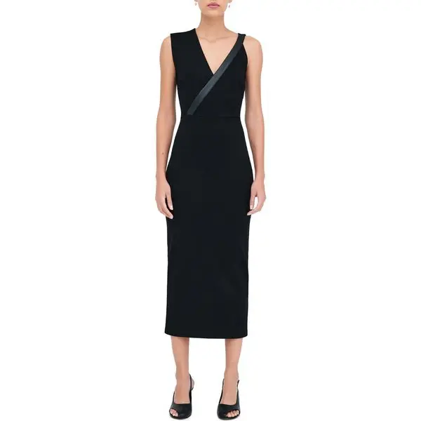 MARCELLA Carlton Asymmetric Sheath Midi Dress