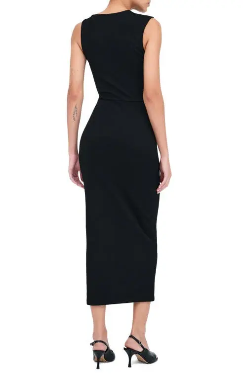 MARCELLA Carlton Asymmetric Sheath Midi Dress