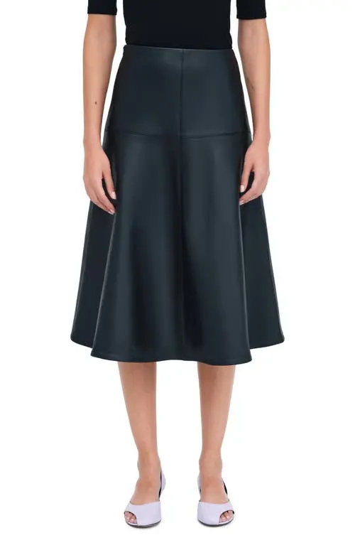 MARCELLA Lexi Faux Leather A-line Skirt - Black