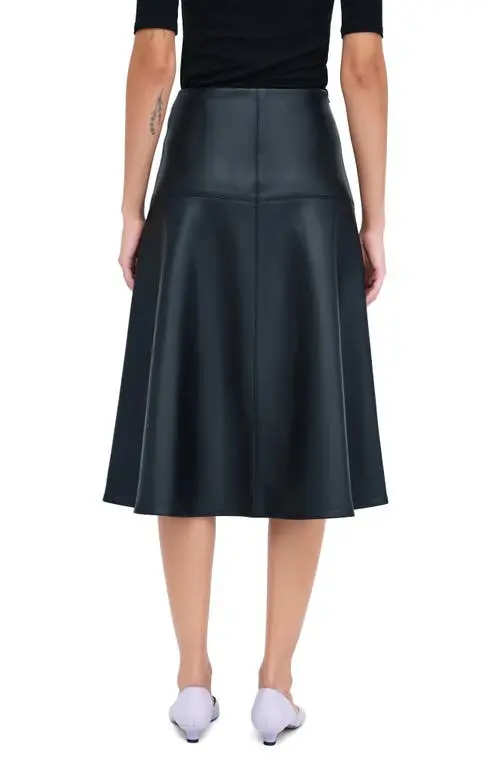 MARCELLA Lexi Faux Leather A-line Skirt - Black