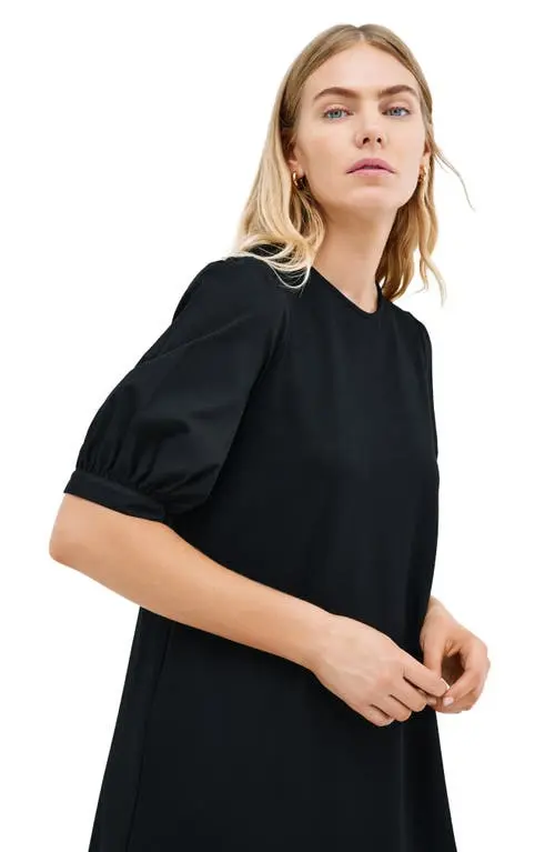 MARCELLA Olivia Mixed Media Midi Dress - Black