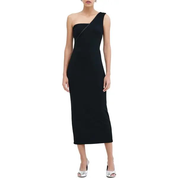 MARCELLA Nina One-shoulder Ponte Midi Dress