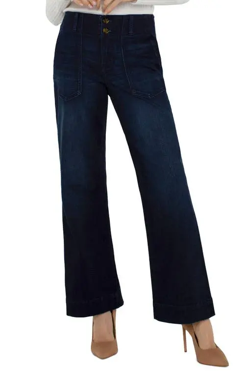 LIVERPOOL Hannah Patch Pocket Flare Jeans - Summit Lake