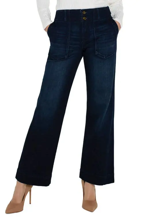 LIVERPOOL Hannah Patch Pocket Flare Jeans - Summit Lake