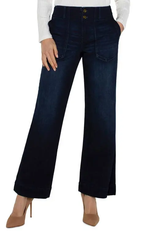LIVERPOOL Hannah Patch Pocket Flare Jeans - Summit Lake