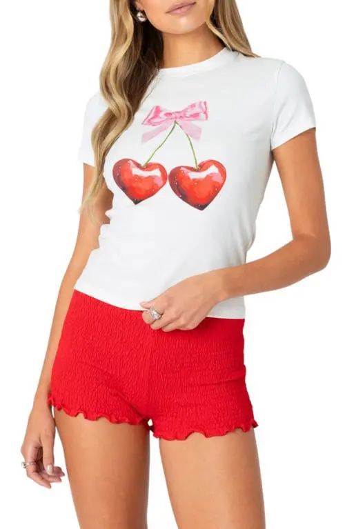 EDIKTED Cherry Heart Graphic T-shirt