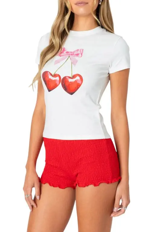 EDIKTED Cherry Heart Graphic T-shirt