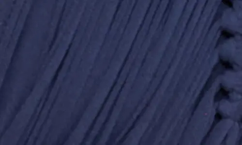 PQ SWIM Isla Macramé Triangle Bikini Top - Navy