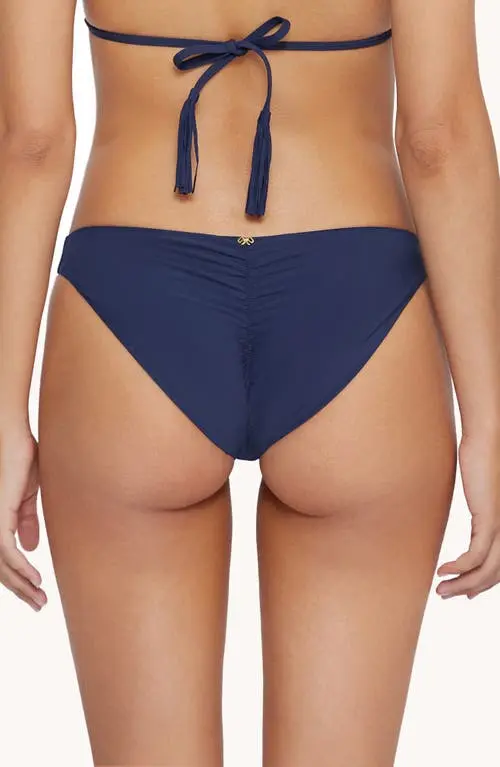 PQ SWIM Ruched Bikini Bottom - Navy