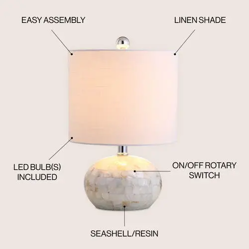 JONATHAN Y Wilson Seashell Led Table Lamp