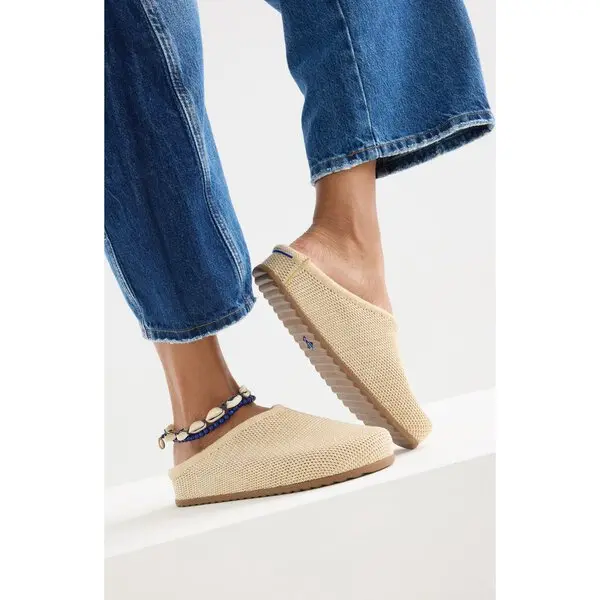Rothy's The Casual Clog - Pelican Raffia-knit