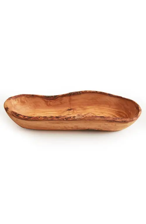 VERVE CULTURE Olivewood Boat Shaped Bowllive Edge - None