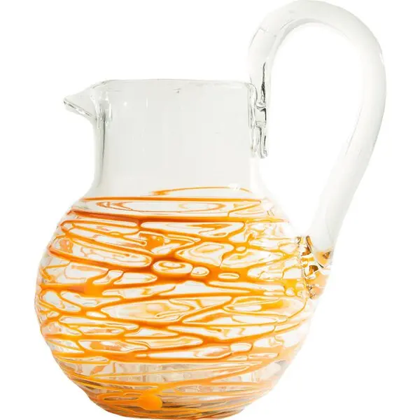 VERVE CULTURE Handblown Glass Pitcher - Orange