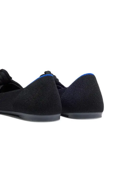 Rothy's The Knot Point Ii Knit Flats With Knotted Embellishment - Black