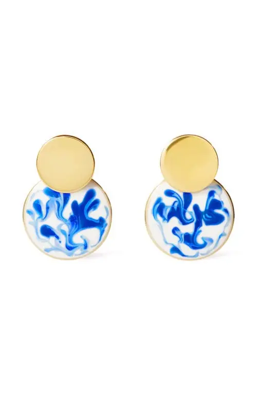 ANA LUISA Enamel Drop Earrings - Gold