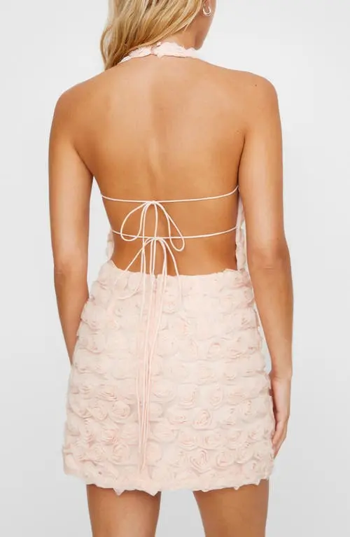 Nasty Gal 3d Floral Halter Mini Dress In Blush - 45% Off | Editorialist