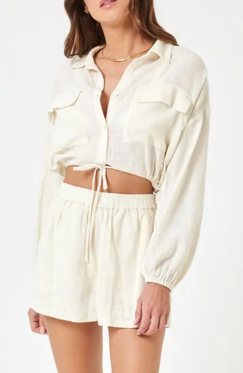 L*Space Button-up Cover-up Crop Top