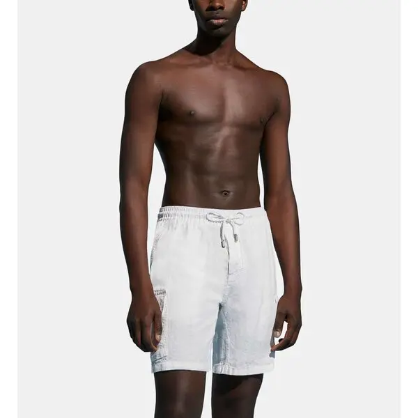 Vilebrequin Linen Bermuda Cargo Shorts - Blanc