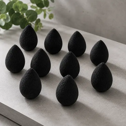 PURSONIC Natural Wood Charcoal Konjac Sponge 10-pack - Multicolor