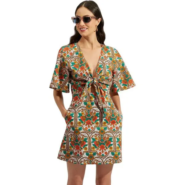 La DoubleJ Peek-a-boo Mini Dress - Corte White Rust