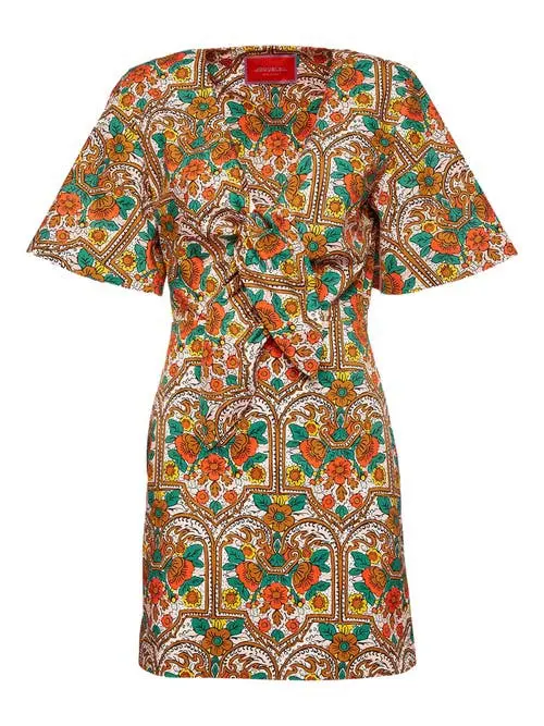 La DoubleJ Peek-a-boo Mini Dress - Corte White Rust