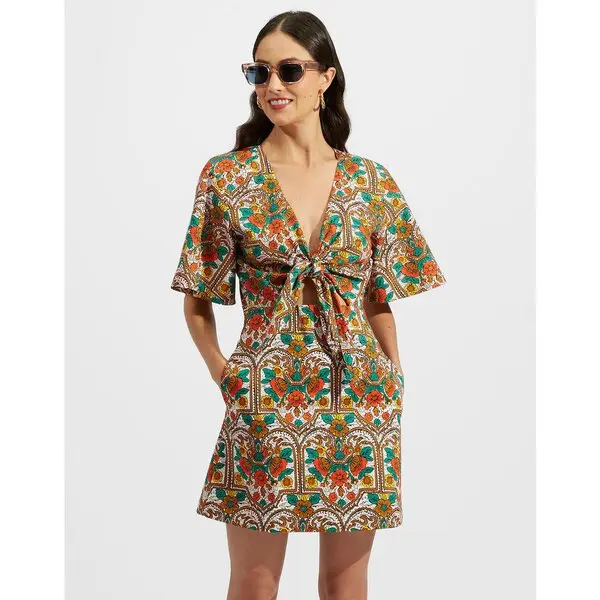 La DoubleJ Peek-a-boo Mini Dress - Corte White Rust
