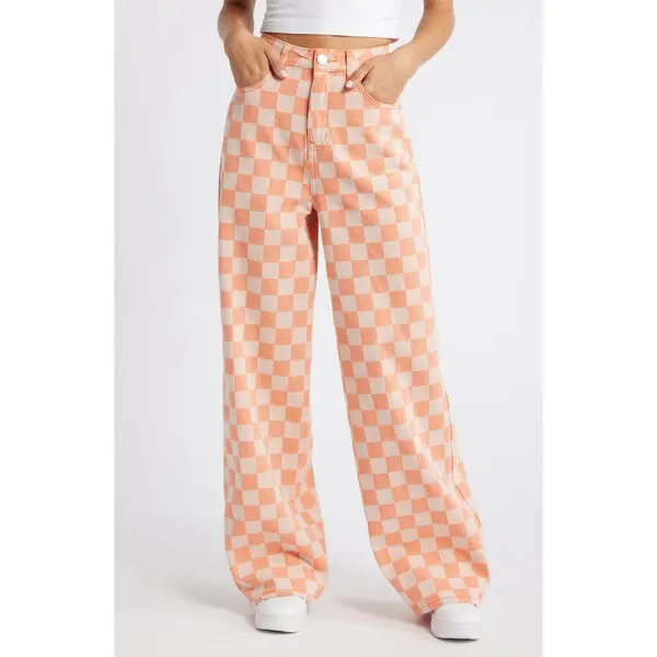 Nasty Gal Checkerboard Print Pants